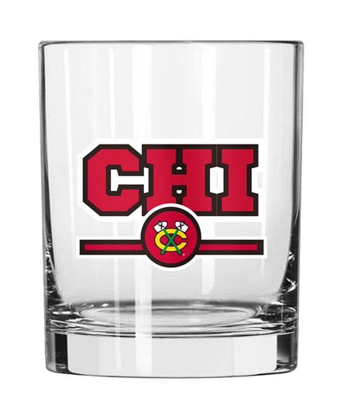 Logo Brands Chicago Blackhawks Letterman 14 oz Rocks Glass - Macy's
