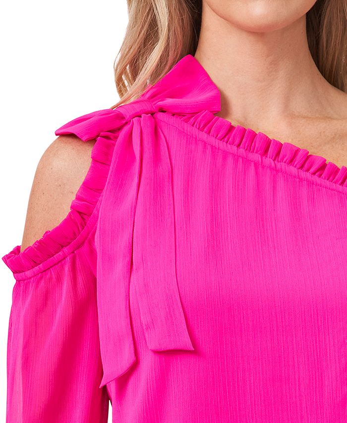 Cece Ruffled Asymmetric Cold Shoulder Top And Reviews Tops Women Macys