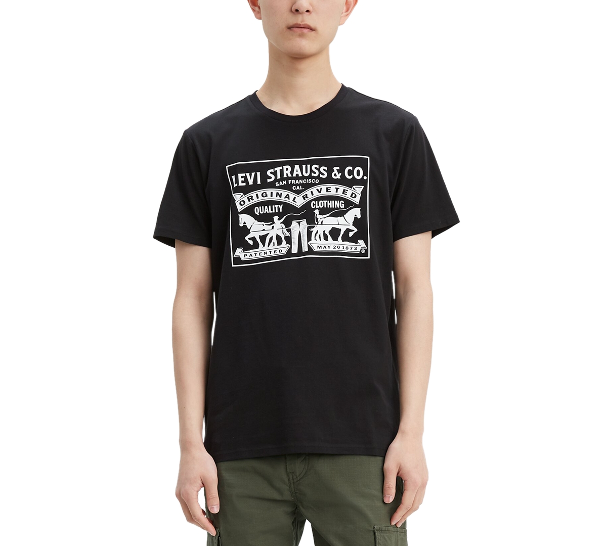 Click here for Levis Mens 2-Horse Graphic Regular Fit Crewneck T-... prices