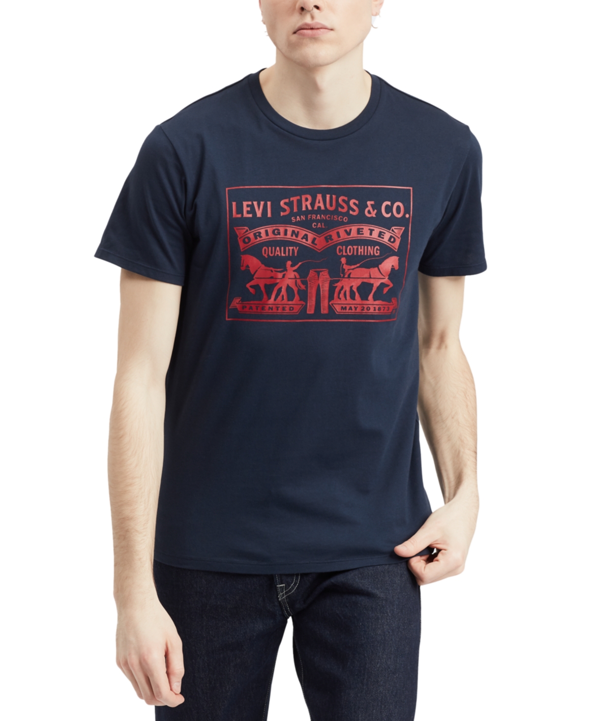 Click here for Levis Mens 2-Horse Graphic Regular Fit Crewneck T-... prices