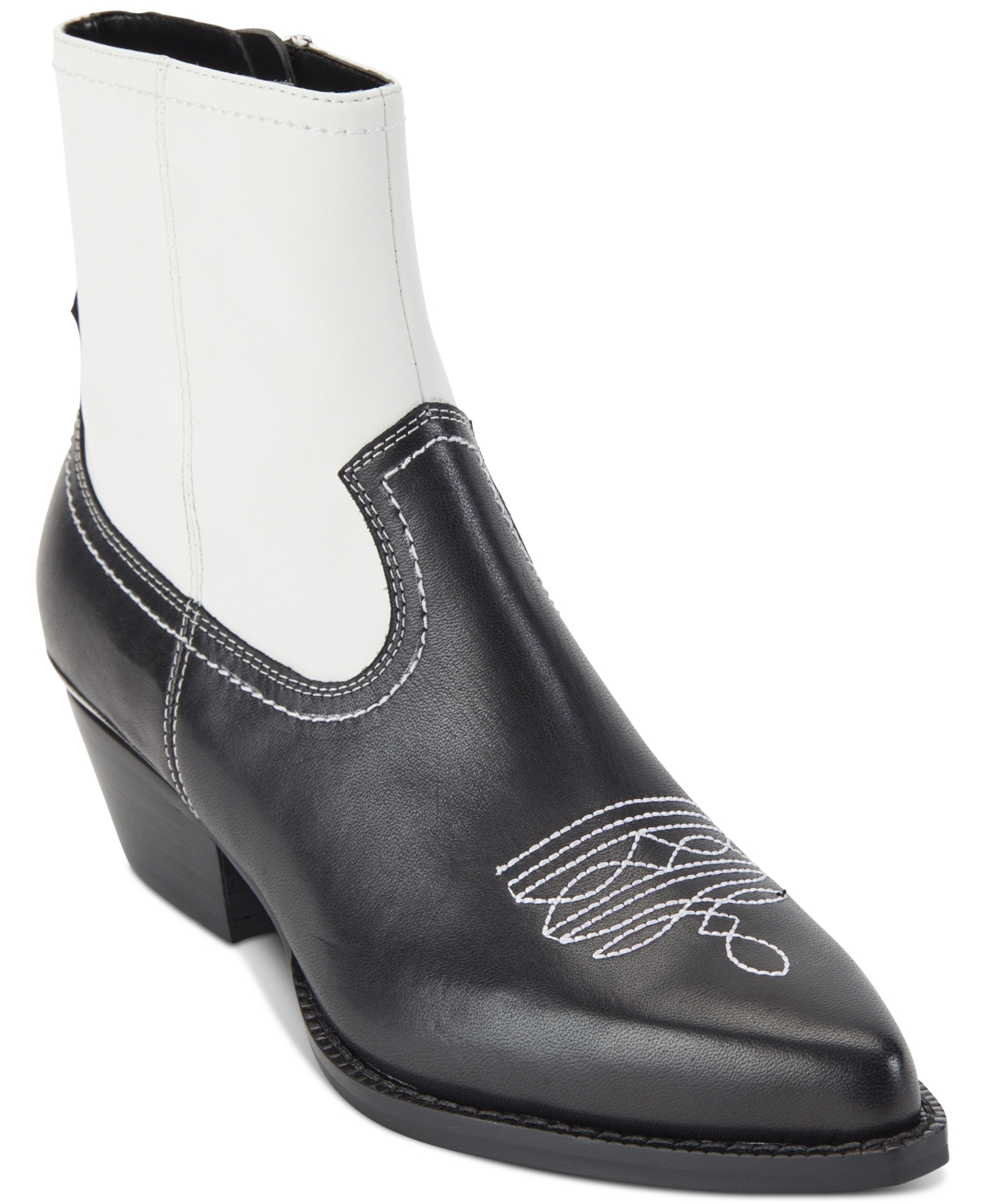 Dkny Women's Lukas Western Booties In White/black | ModeSens