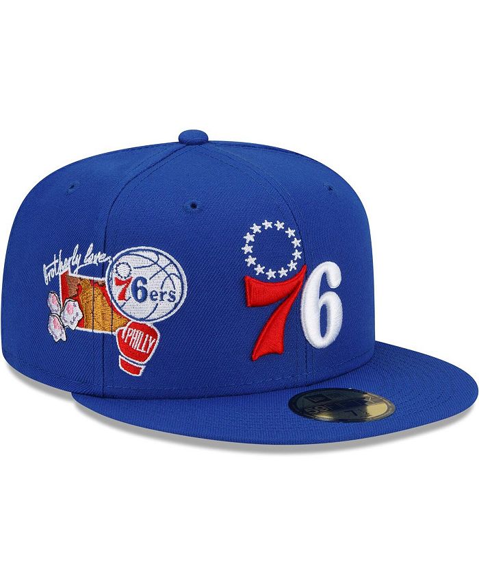 New Era Men's Royal Philadelphia 76ers City Cluster 59FIFTY Fitted Hat ...