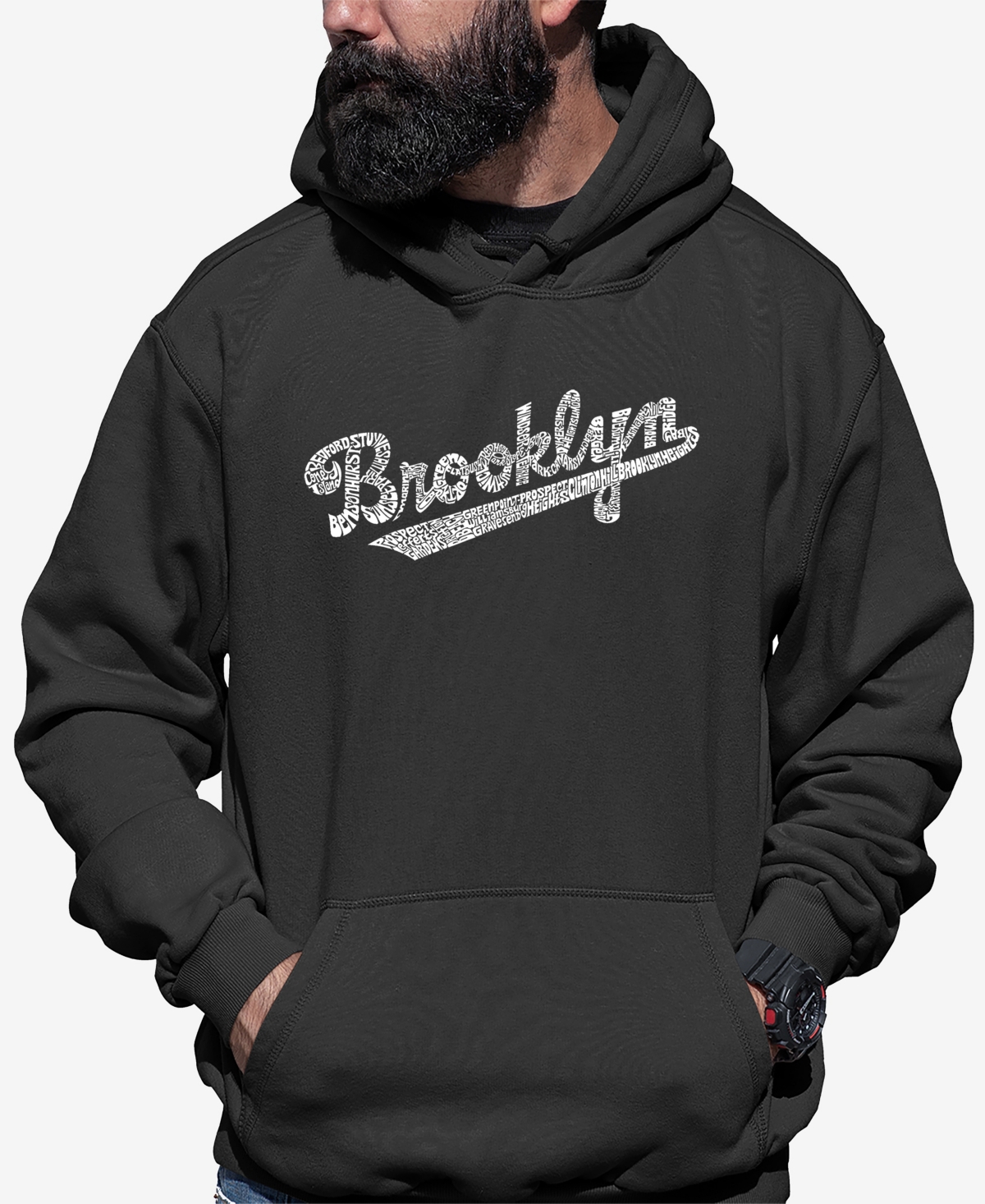 Click here for Mens Word Art Brooklyn Neighborhoods Hooded Sweats... prices