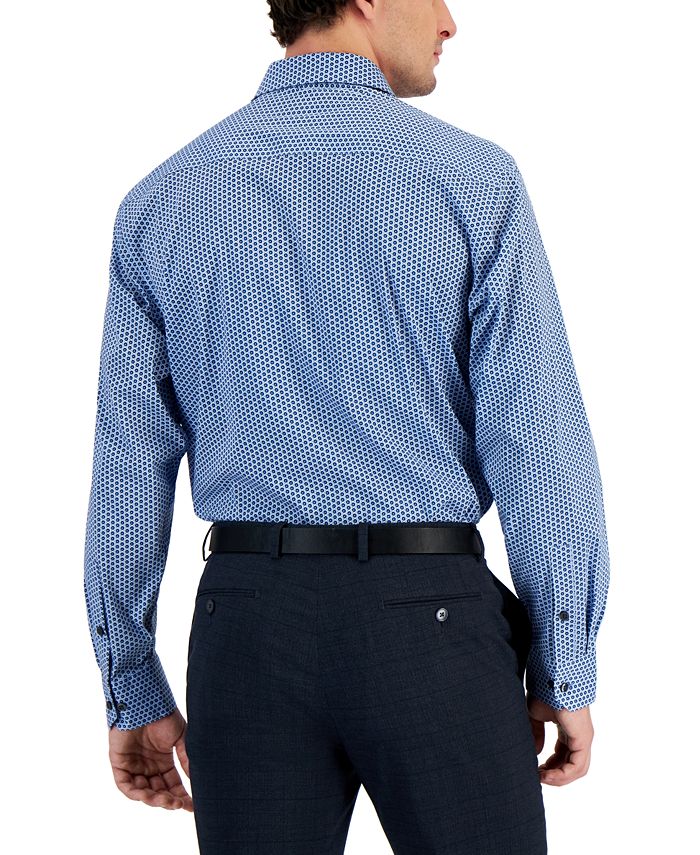 Alfani Men's Regular Fit 2-Way Stretch Stain Resistant Medallion Print ...