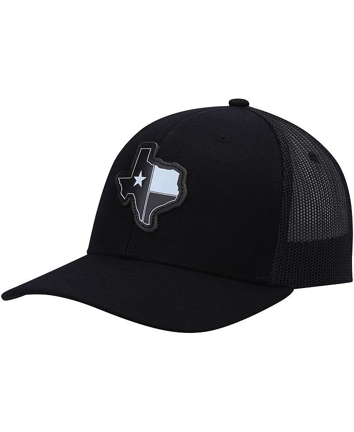 Local Crowns Men's Black Texas Leather State Fill Trucker Snapback Hat ...