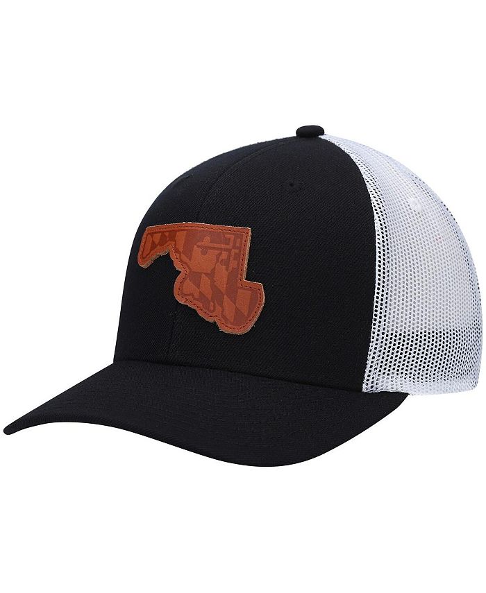 Local Crowns Men's Black Maryland Leather State Applique Trucker ...