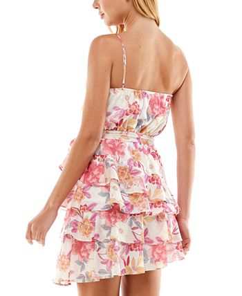 City Studios Juniors' One Shoulder Ruffled Dress - Macy's