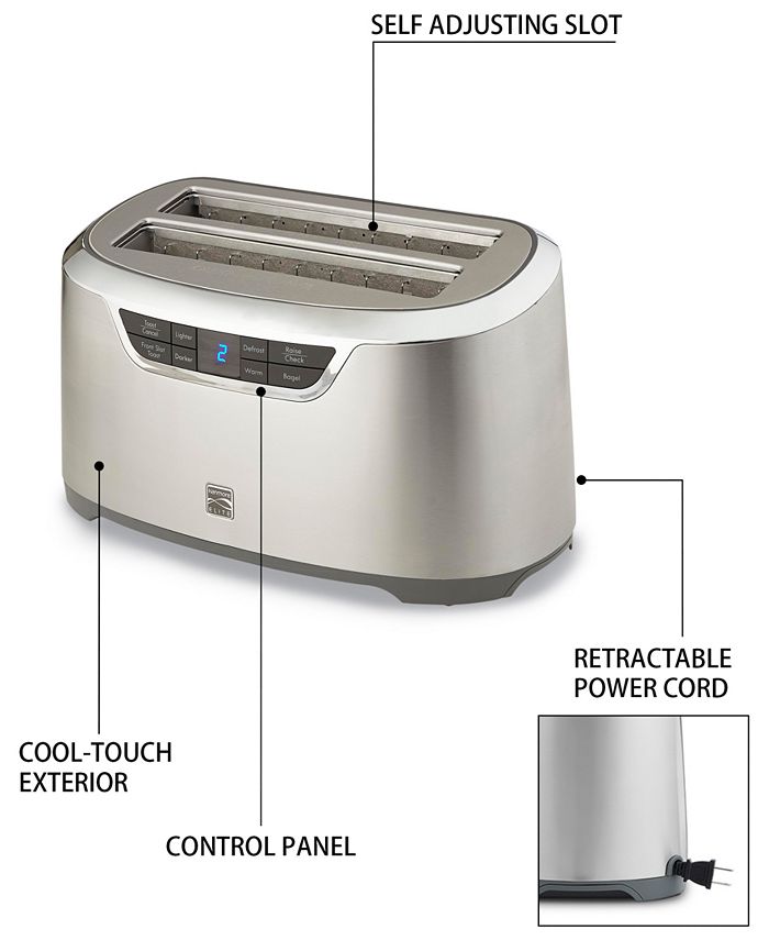Kenmore Elite 4-Slice Stainless Steel Auto-Lift Long Slot Toaster - Macy's