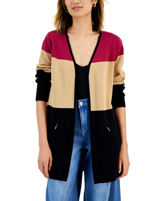 Charter Club Women's Colorblocked Cardigan, Created for Macy's - Macy's