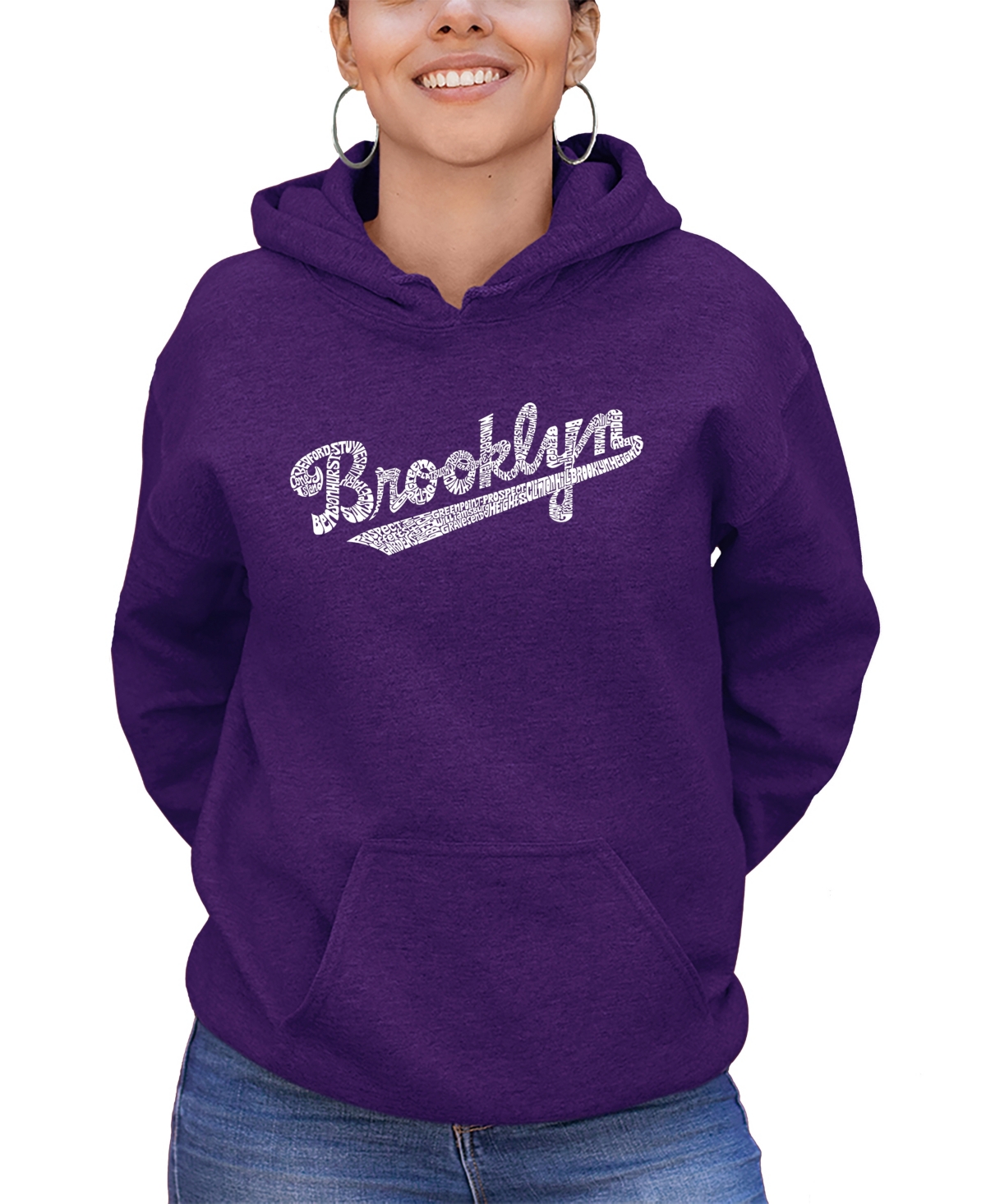 Click here for Womens Hooded Word Art Brooklyn Neighborhoods Swea... prices