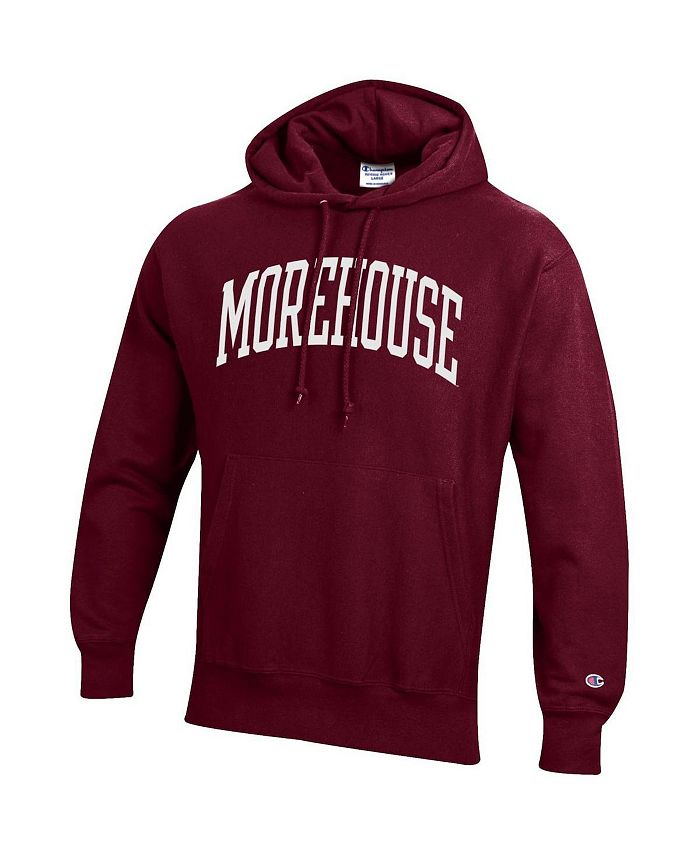 Champion Men's Maroon Morehouse Maroon Tigers Tall Arch Pullover Hoodie ...