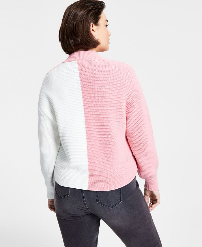 Bar III Women's Colorblocked Sweater, Created for Macy's - Macy's