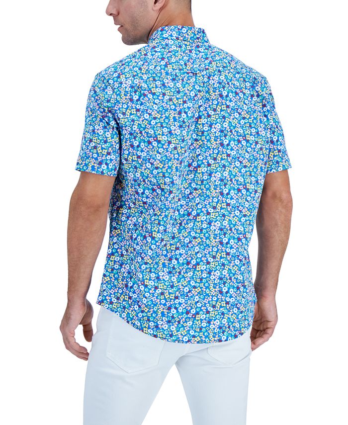 Club Room Men's Short-Sleeve Pena Ditzy Print Shirt, Created for Macy's ...