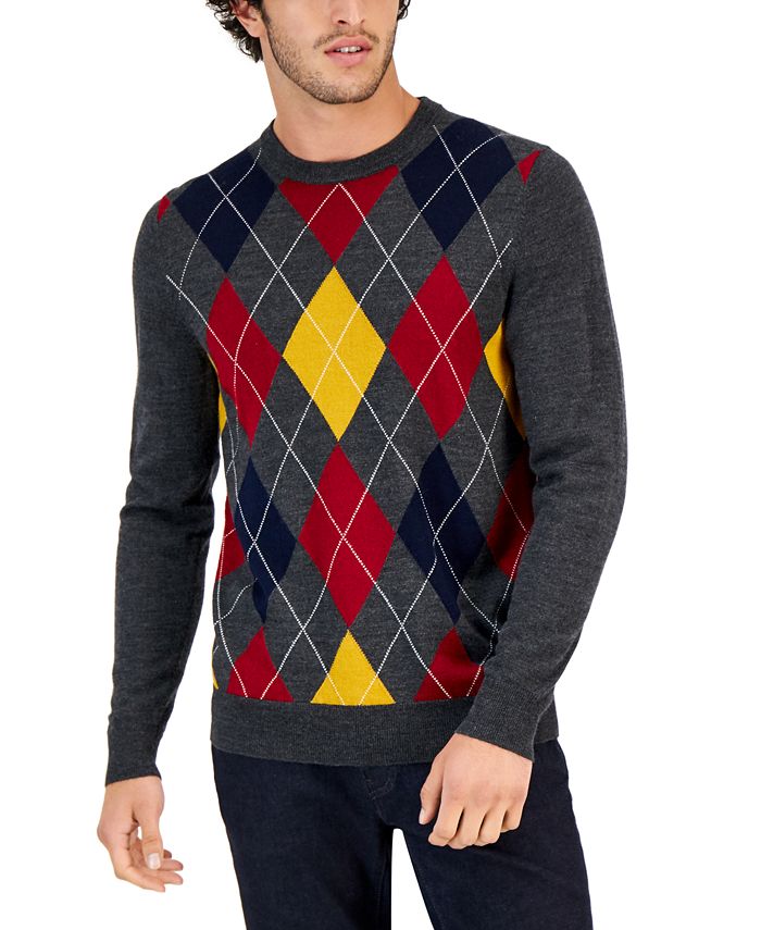 Club Room Men's Merino Harvard Argyle Sweater, Created for Macy's ...