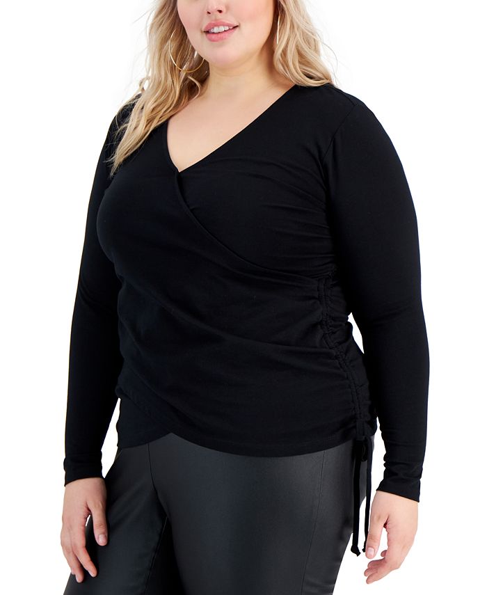Inc International Concepts Plus Size Side Ruched Top Created For Macy