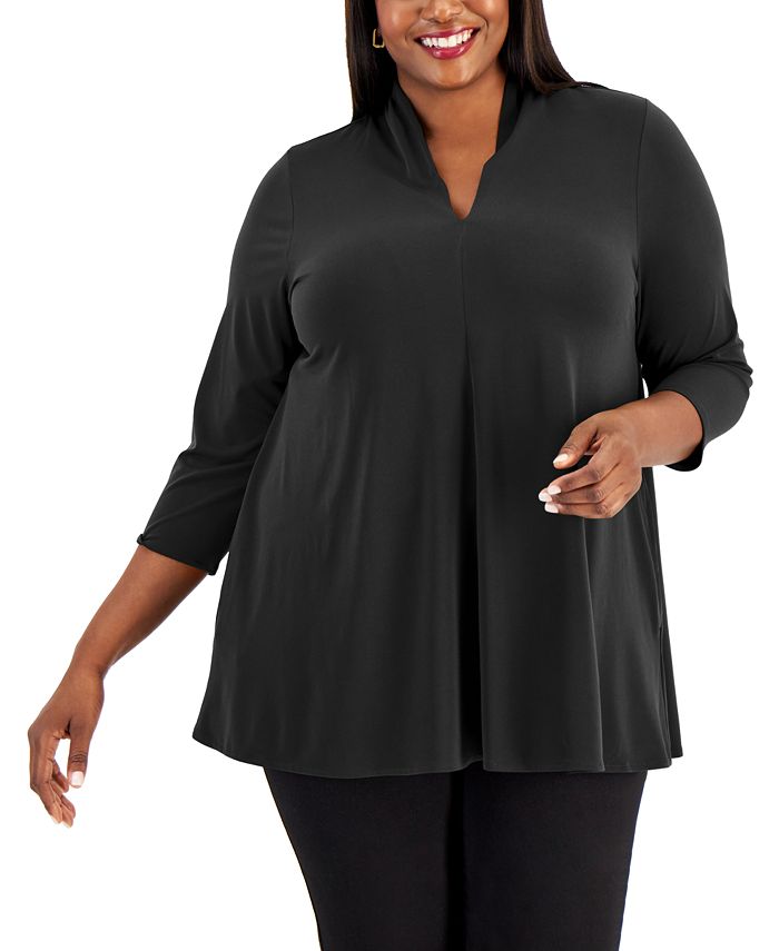 Alfani Plus Size V-Neck Top, Created for Macy's - Macy's