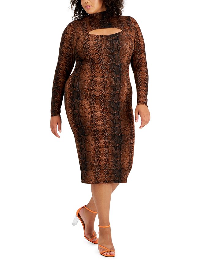 Bar III Plus Size Cutout Bodycon Dress, Created for Macy's - Macy's