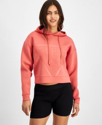 GUESS Women's New Alisa Cropped Logo Hoodie - Macy's