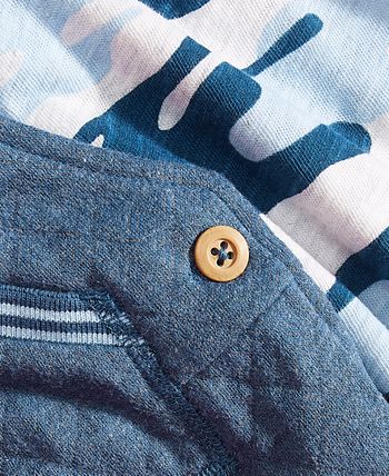 First Impressions Baby Boys 2-Pc. Camo-Print Top & Overall Set, Created for Macy's - Macy's