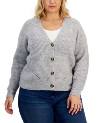 Style & Co Plus Size Boyfriend Cropped Cardigan, Created for Macy's ...
