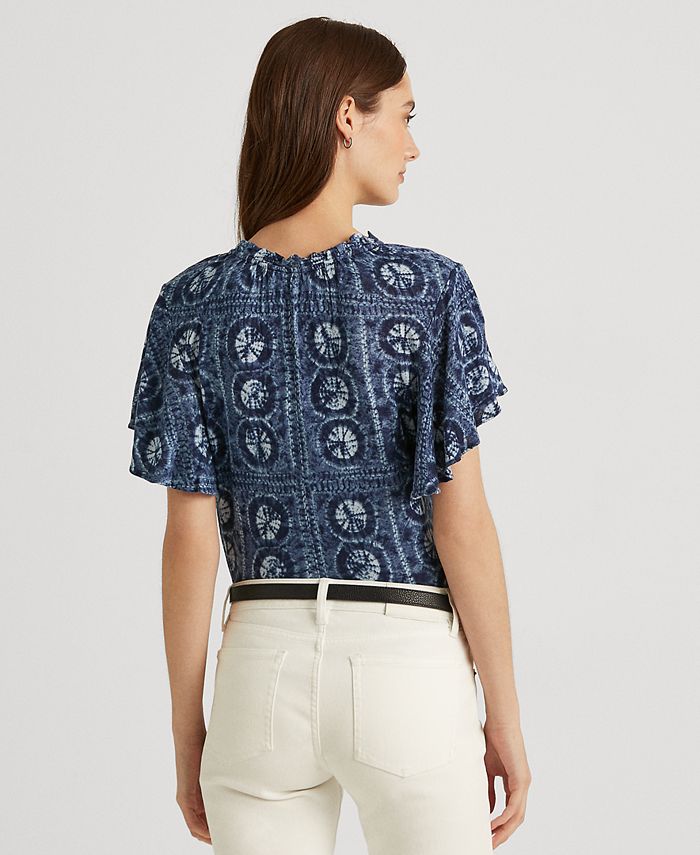 Lauren Ralph Lauren Geo Print Jersey Top Macys