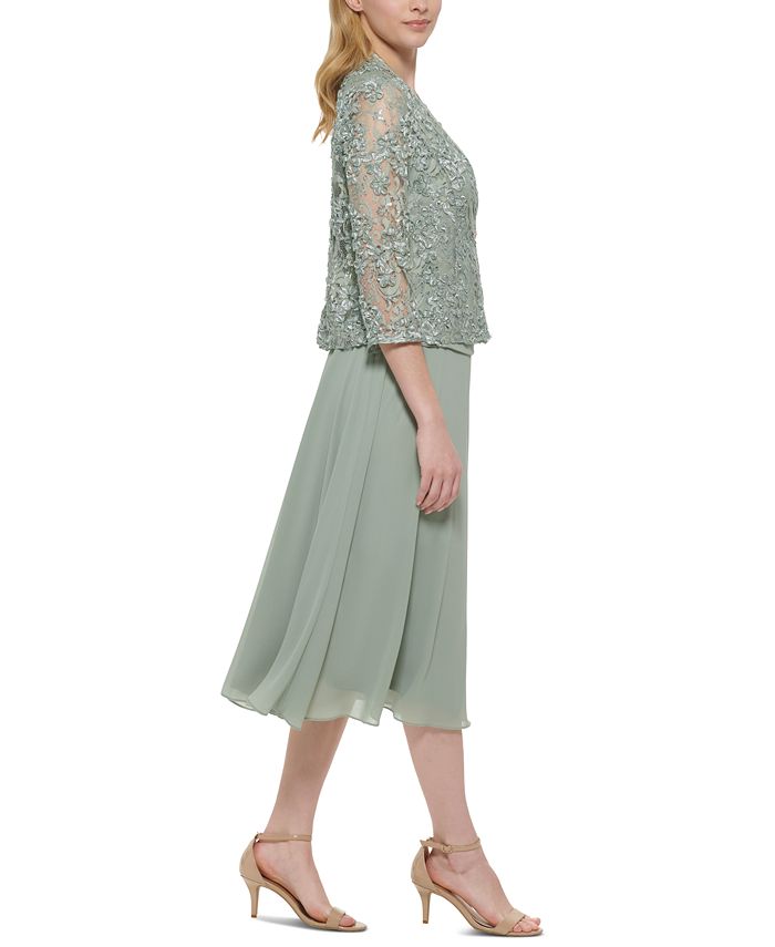 Jessica Howard 3/4-Sleeve Dress & Lace Jacket & Reviews - Dresses ...