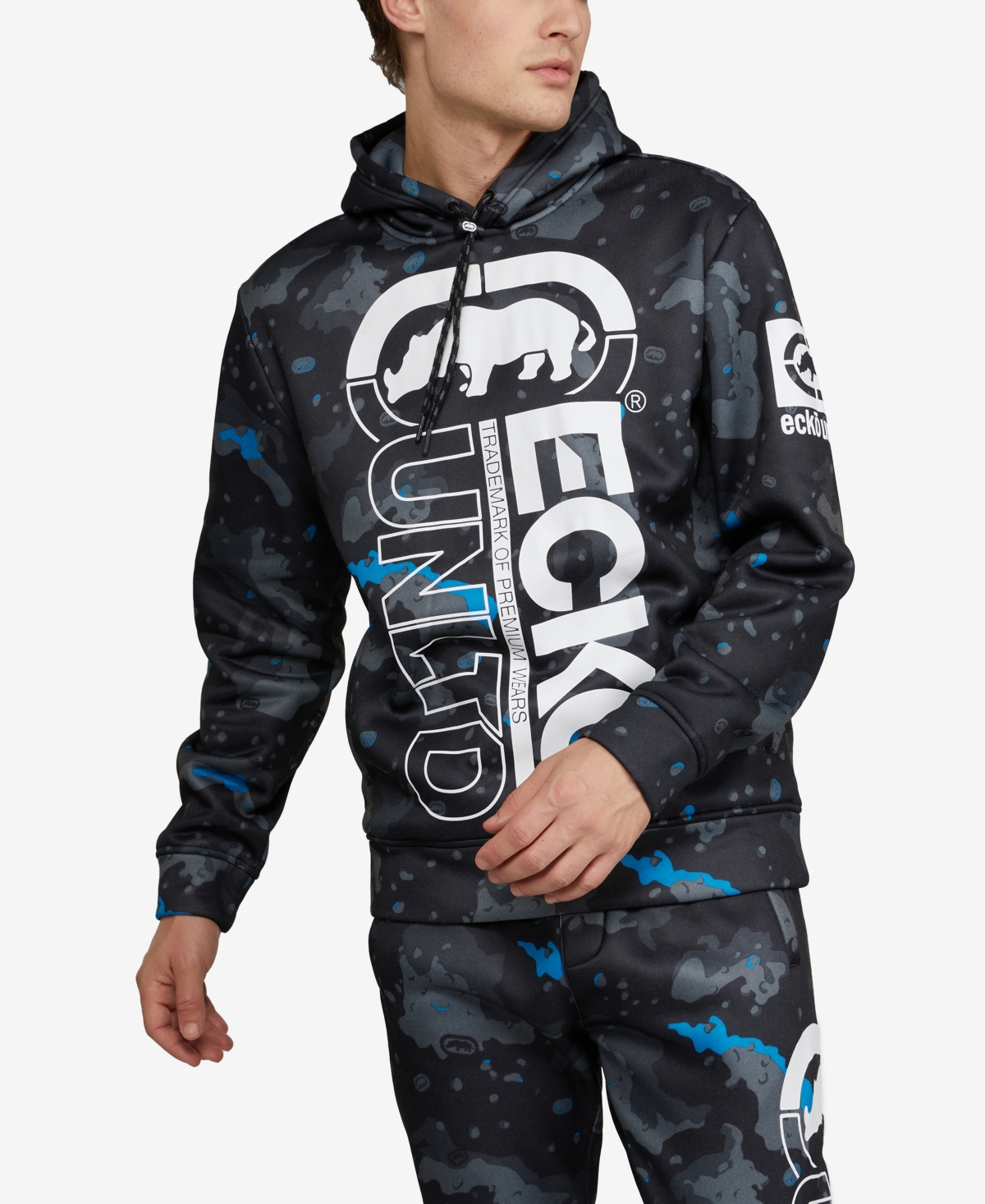 Ecko Unltd Men's Concealed Camo Hoodie In Black | ModeSens