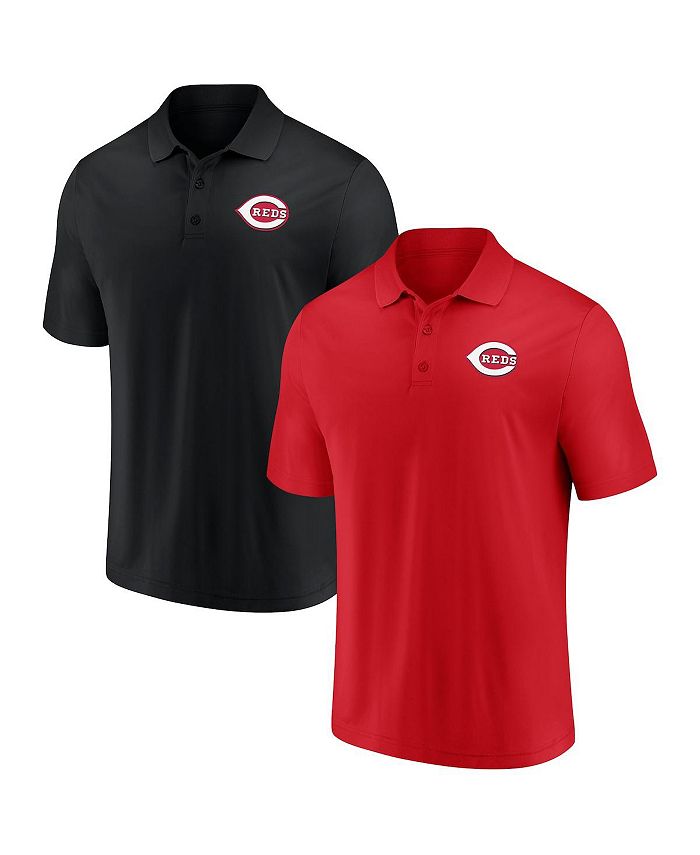 Fanatics Men's Red and Black Cincinnati Reds Primary Logo Polo Shirt ...