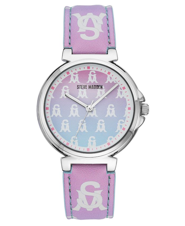 Steve Madden Women's Ombre Lavender and Pink Polyurethane Leather Strap ...
