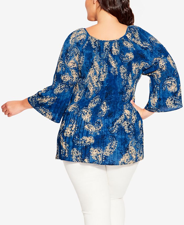 Avenue Plus Size Fairville Pleated Top & Reviews - Tops - Plus Sizes ...