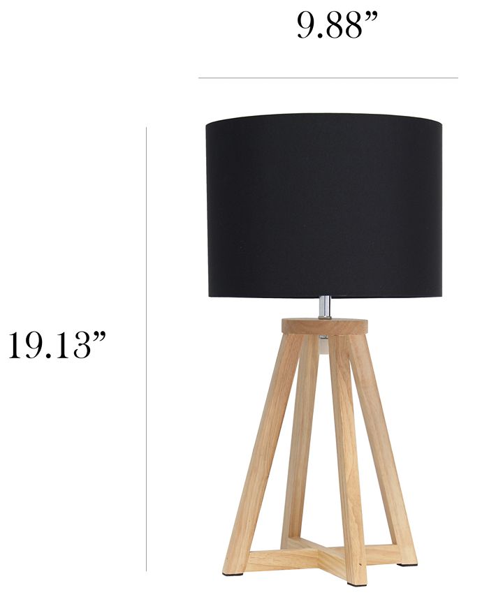 Simple Designs Interlocked Triangular Wood Table Lamp - Macy's