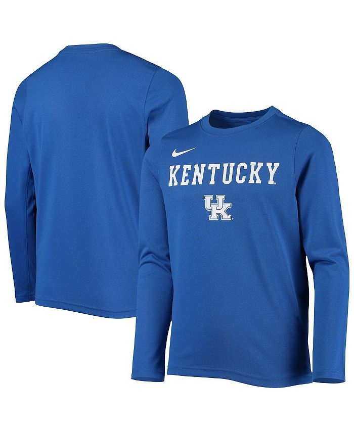 Nike Big Boys Royal Kentucky Wildcats Team Wordmark Long Sleeve ...