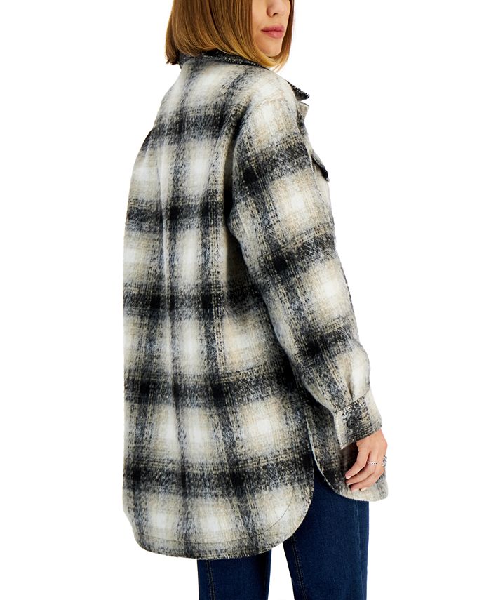 Sebby Juniors' Button-Front Plaid Shirt Jacket & Reviews - Coats ...