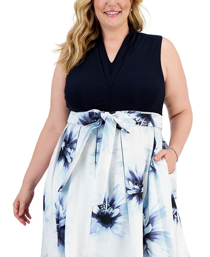 SL Fashions Plus Size Pleated High-Low Dress - Macy's