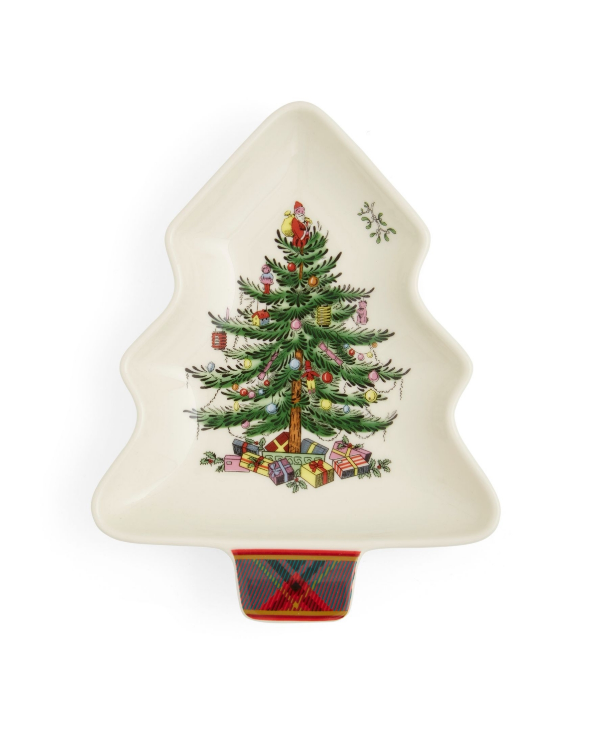 Click here for Spode Christmas Tree Tartan Shape Spoon Rest - Gre... prices