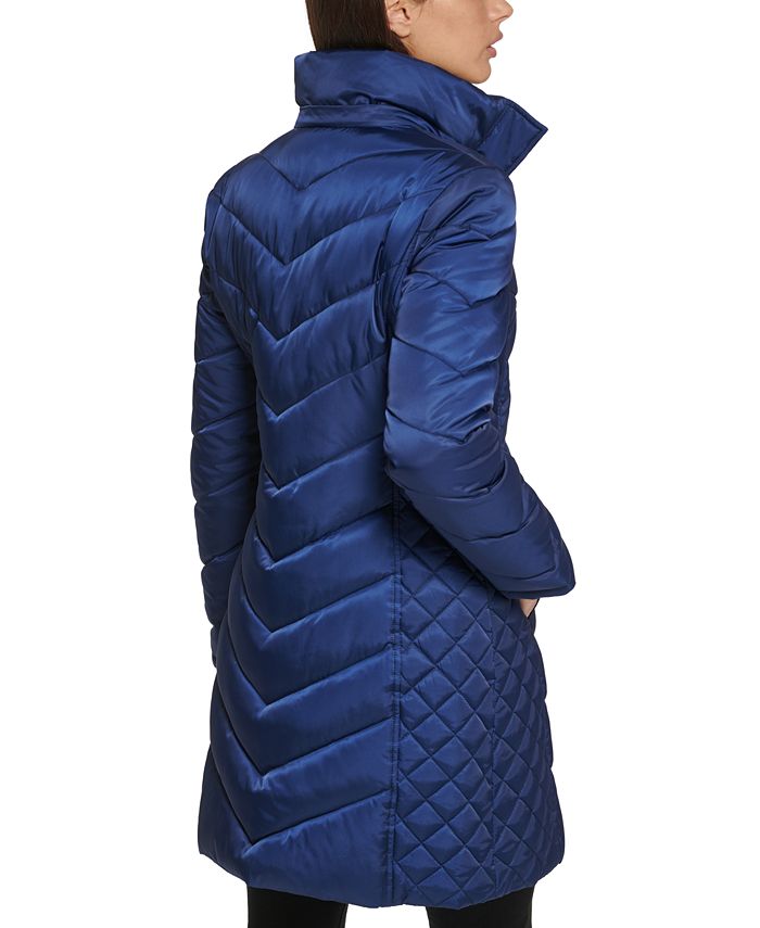 Kenneth Cole Women's Faux-Fur-Trim Hooded Puffer Coat - Macy's