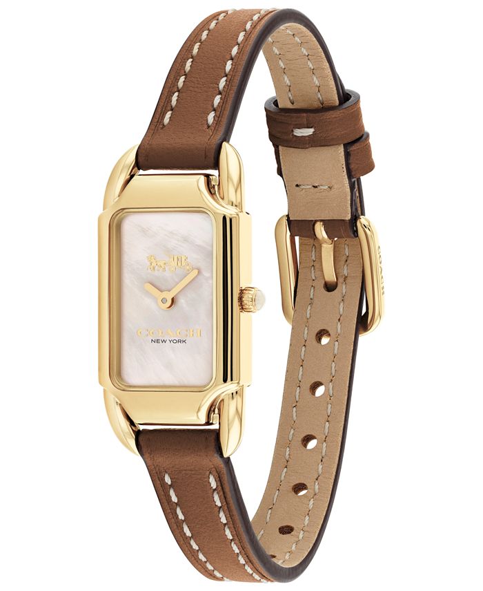 COACH Women's Cadie Saddle Leather Strap Watch 17.5mmX28.5mm - Macy's