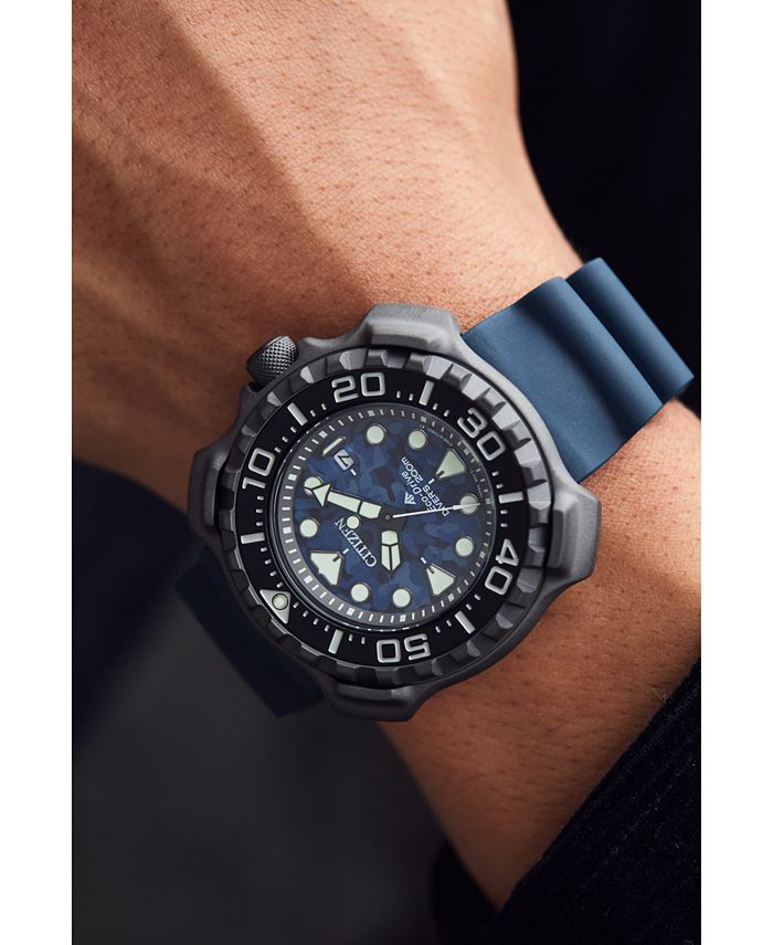 Citizen Eco-Drive Men's Promaster Dive Blue Strap Watch, 47mm - Macy's
