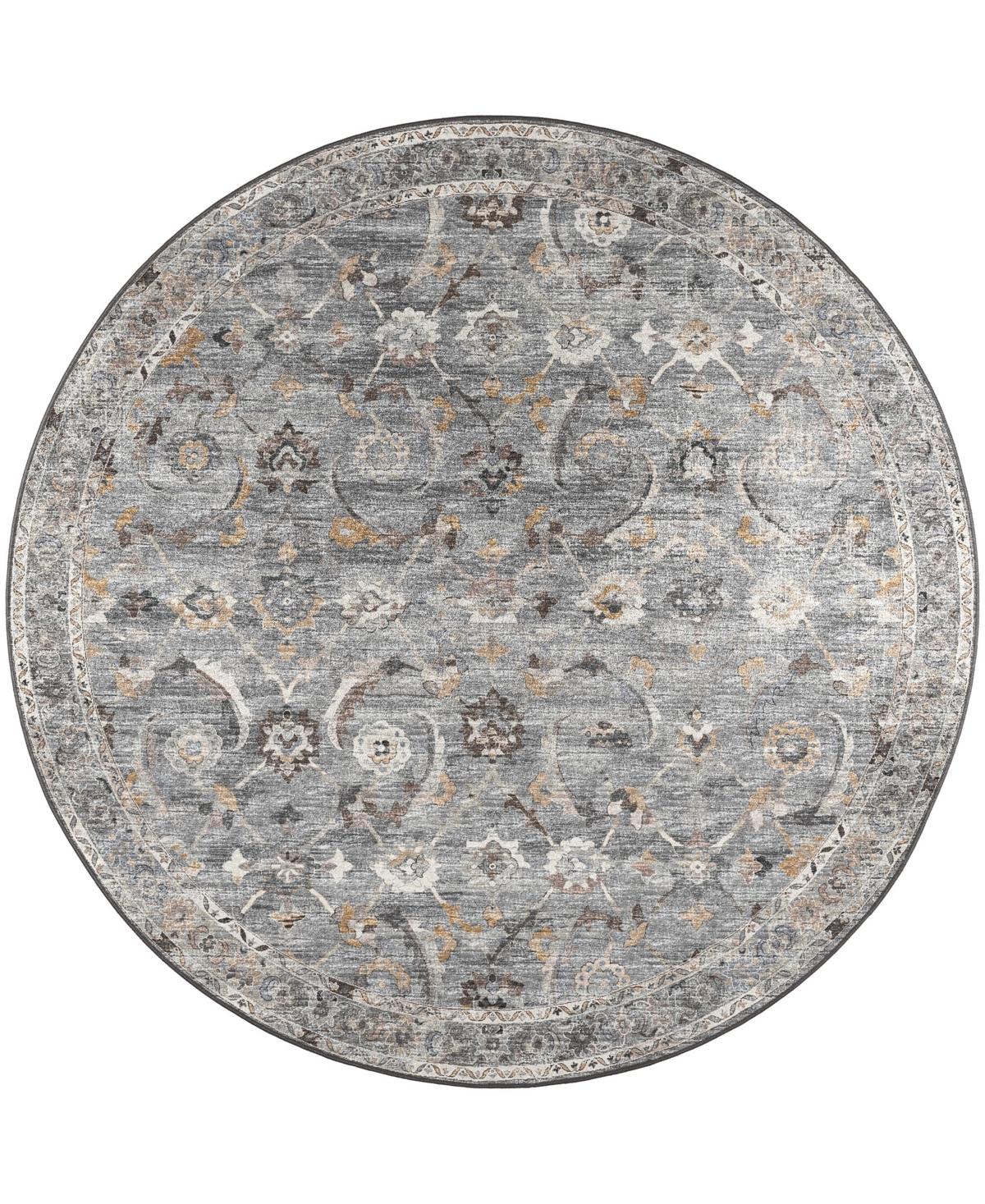 Click here for Dalyn Jericho JC4 4 x 4 Round Area Rug - Silver To... prices