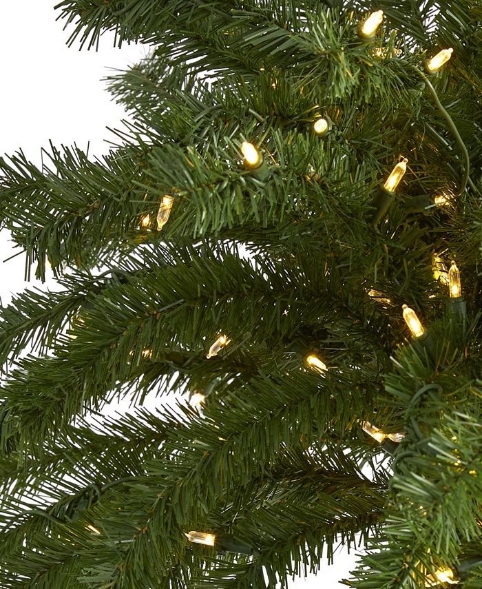 Nearly Natural Christmas Palm Artificial Tree with Lights, 84" - Macy's