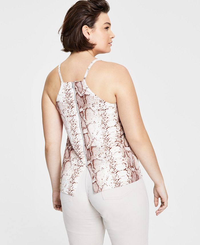 Bar III Snakeskin-Print Tank Top, Created for Macy's - Macy's