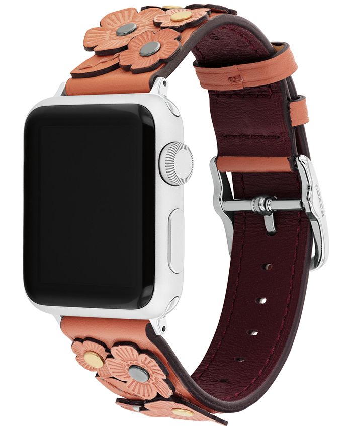 COACH Tea Rose Leather Apple Watch® Strap 38mm/40mm & Reviews - All ...