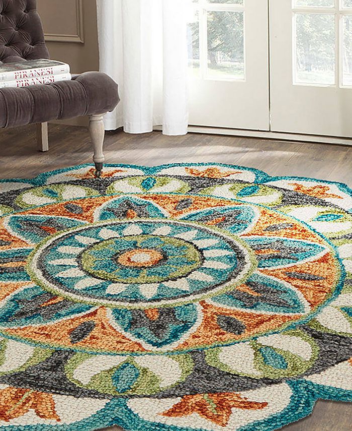 LR Home Radiance RDC54085 4' x 4' Round Area Rug - Macy's