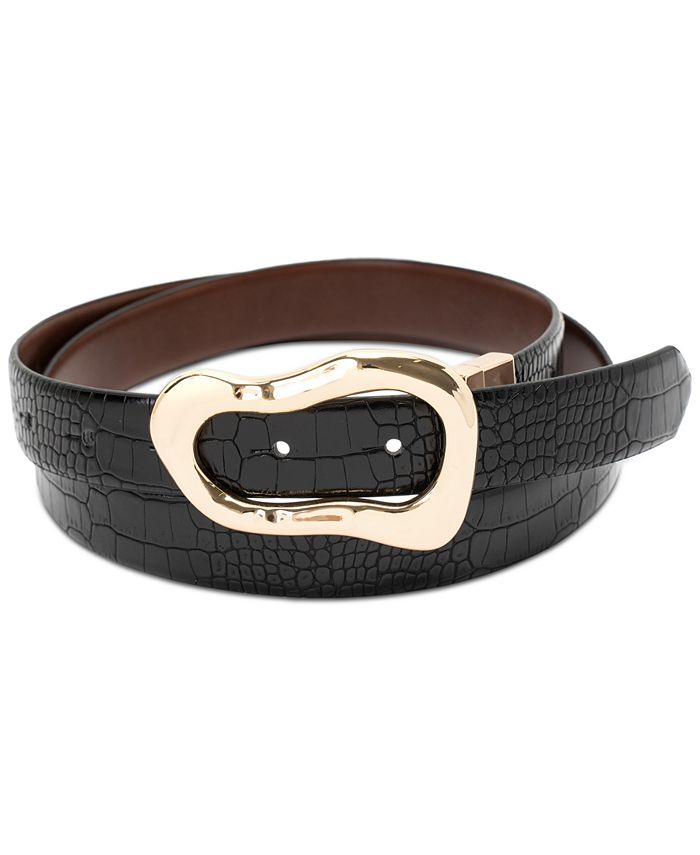 I.N.C. International Concepts Abstract Buckle Reversible Belt, Created for Macy's - Macy's