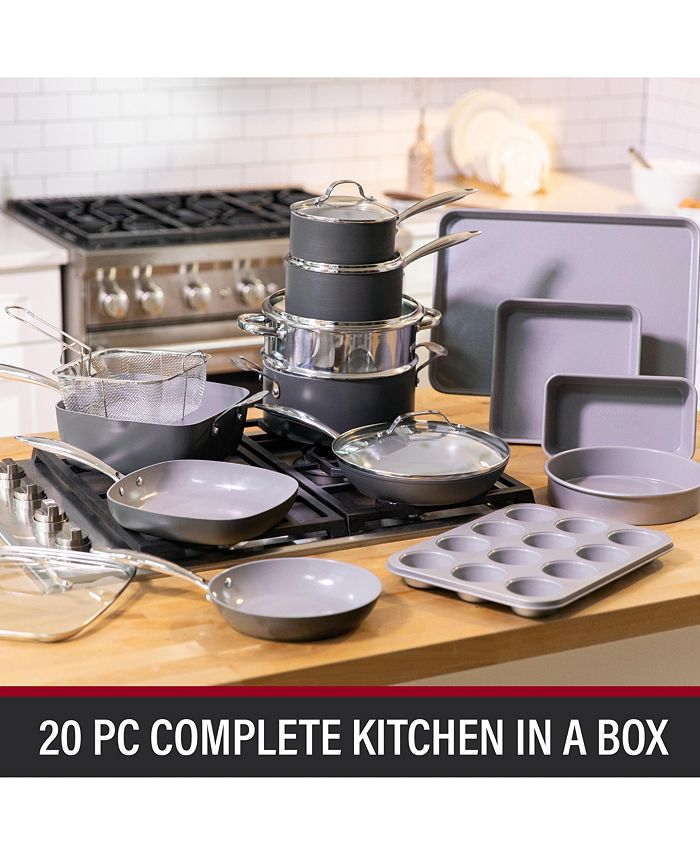 Granite Stone Diamond Professional Nonstick Hard Anodized Aluminum 20 ...