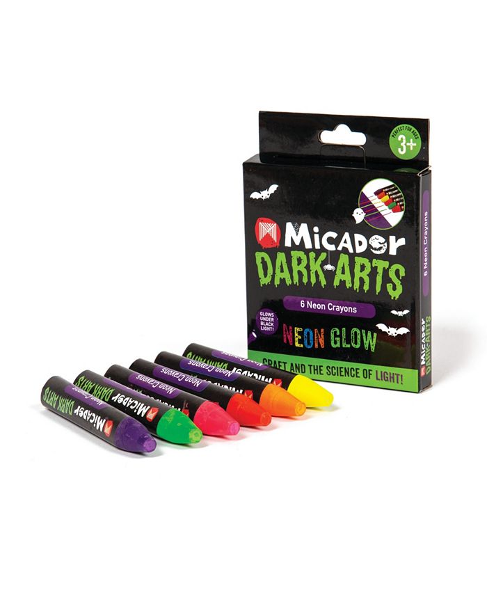 Micador Dark Arts Neon Glow Crayons Set, 6 Piece - Macy's