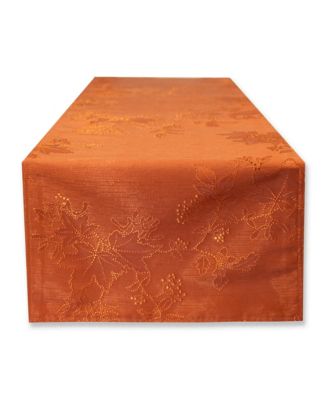 Benson Mills Countryside leaves raised Jacquard Table runner rust 13 X ...