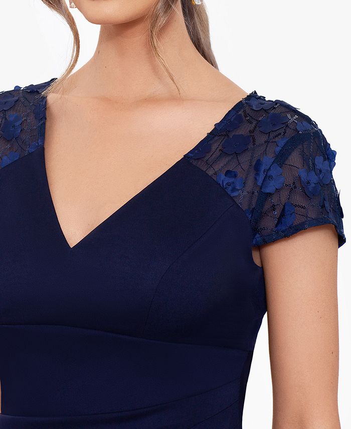 XSCAPE Women's 3D Flower-Sleeve Sheath Dress - Macy's