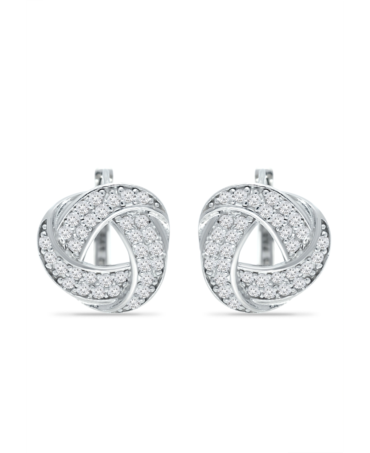 Click here for Giani Bernini Cubic Zirconia Love Knot Huggie Hoop... prices