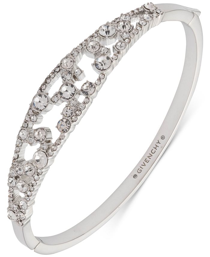 Givenchy Silver-Tone Crystal Bangle Bracelet - Macy's